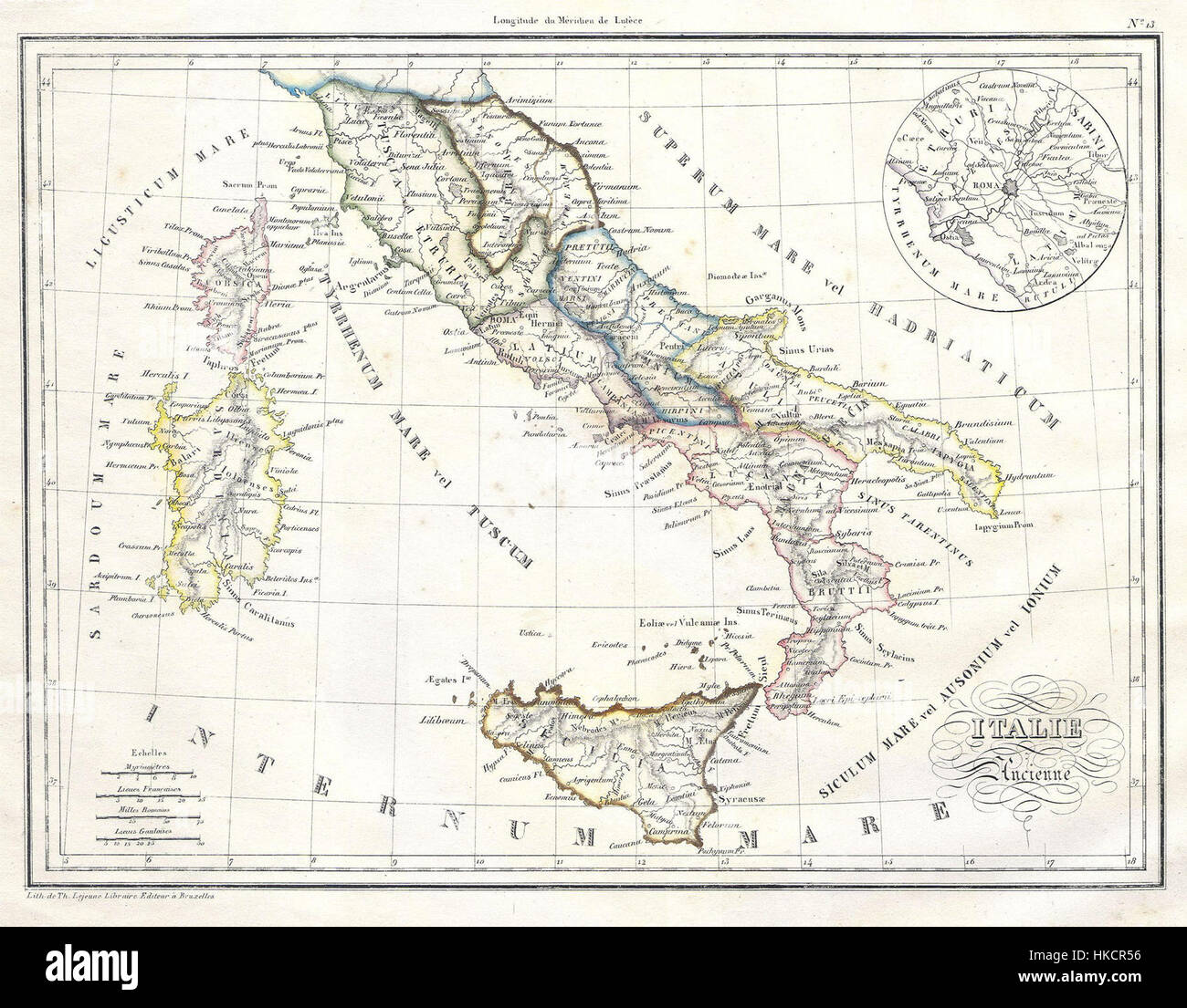 This 1837 map by Malte Brun illustrates the geography of Italy during ...