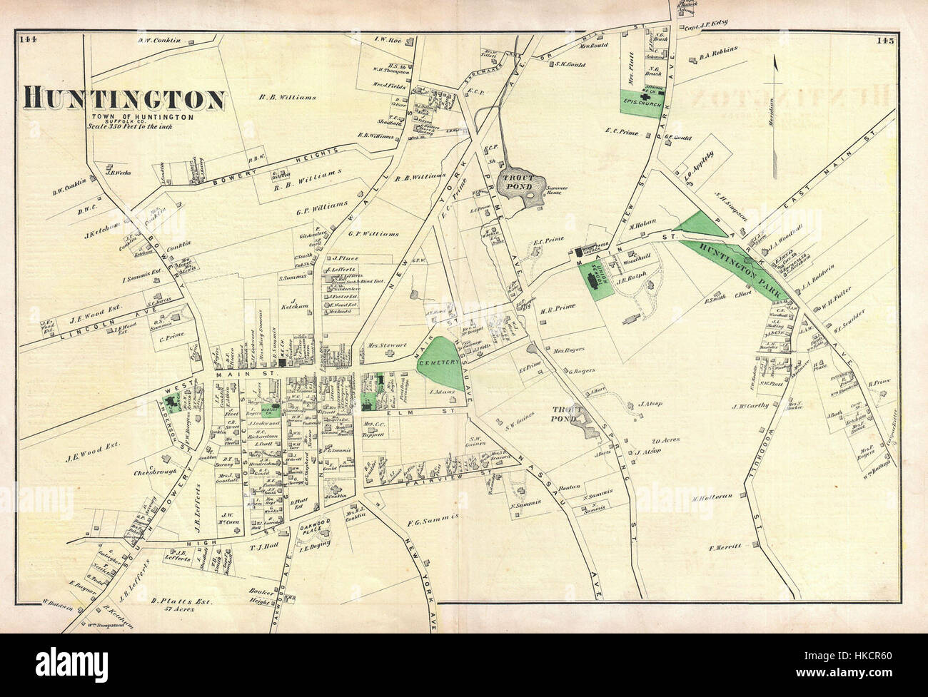 Map of huntington new york hi-res stock photography and images - Alamy