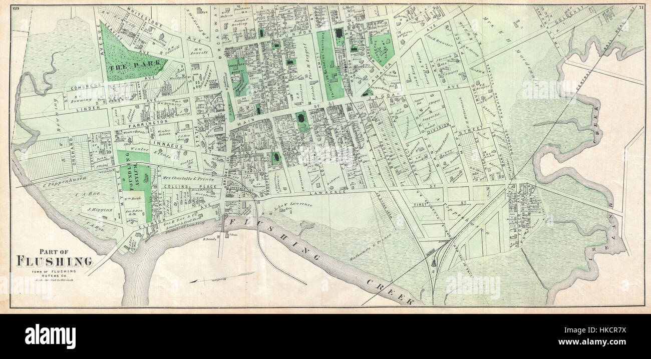 Map of flushing new york hi-res stock photography and images - Alamy