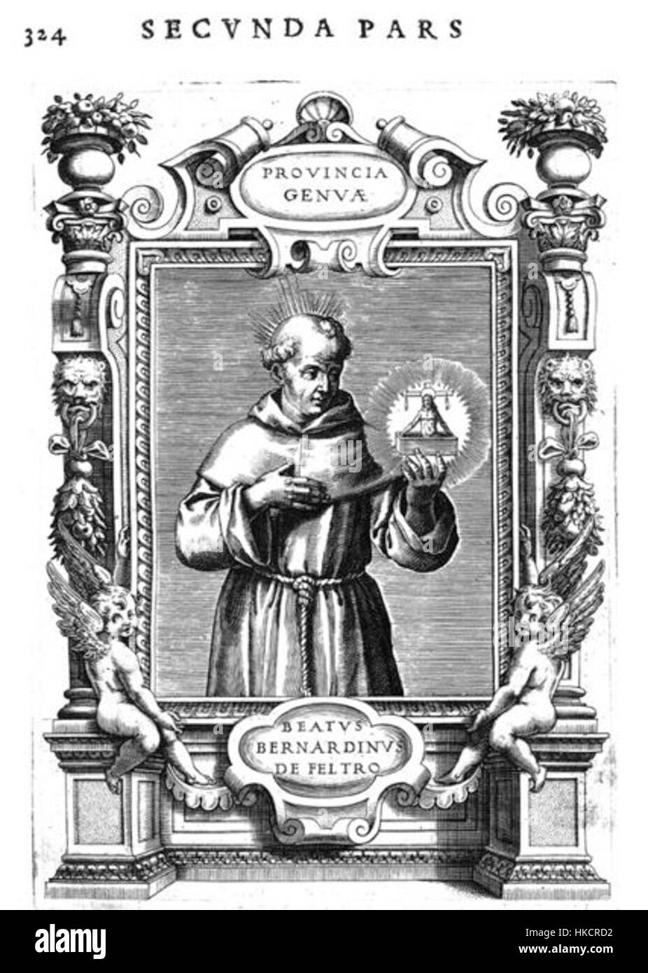 The 427px portrait of Bernardine of Feltre portrays the religious ...