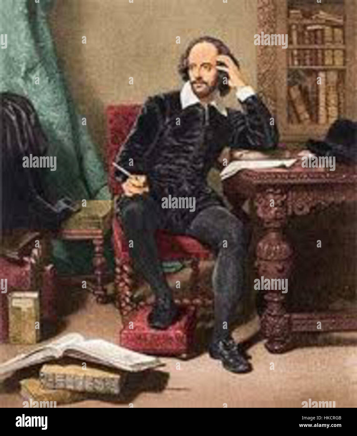 A historical painting of William Shakespeare, one of the most ...