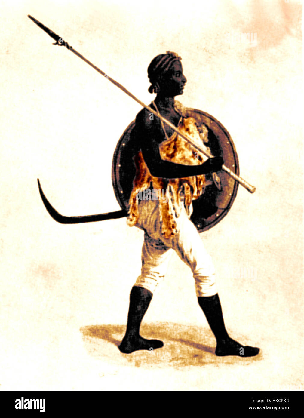 This painting portrays a lancer from Tigre, showcasing the distinctive ...