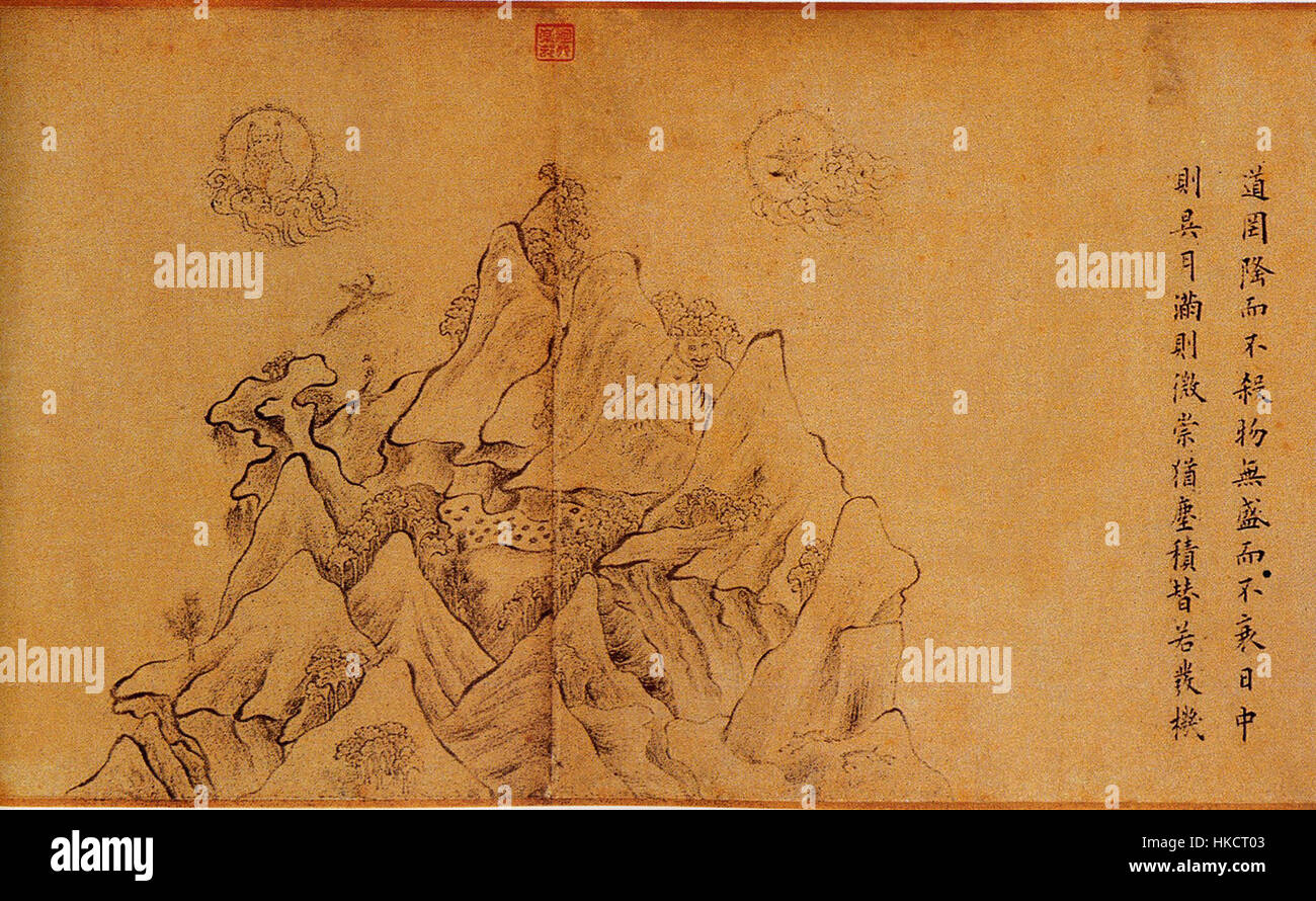 The 'Admonitions Scroll,' Scene 6, portrays a mountain landscape with ...