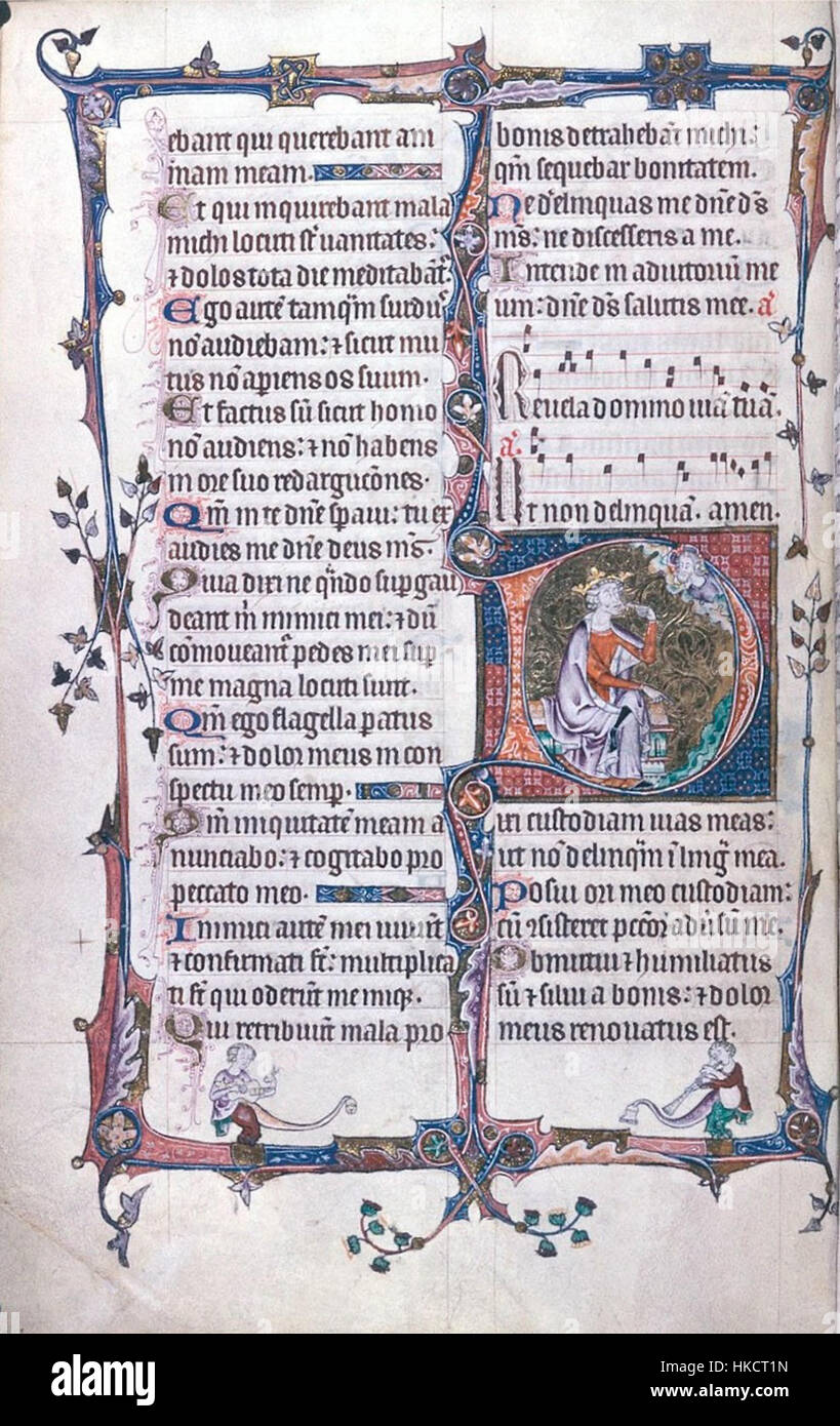 The 'Howard Psalter Fol. 033v Historiated Initial' is a medieval ...