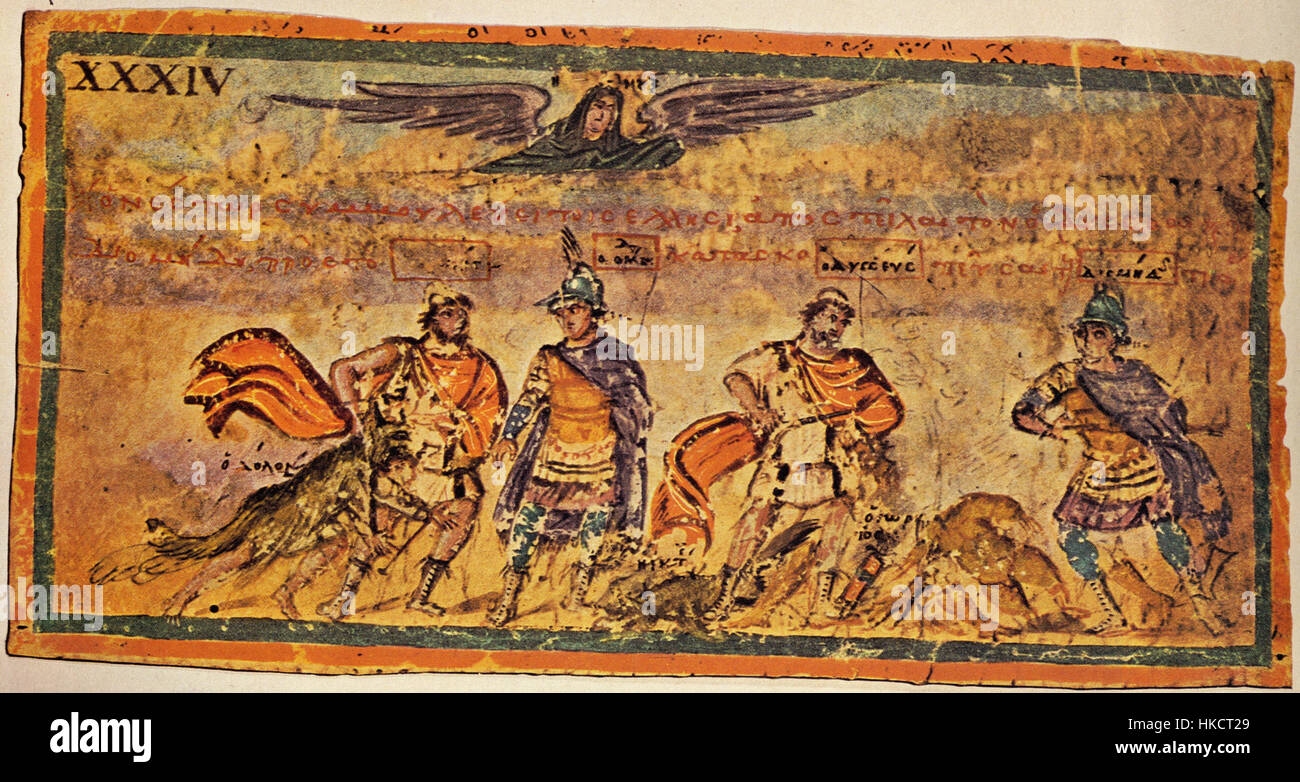 'Capture of Dolon' from the Ambrosian Iliad series depicts the heroic ...