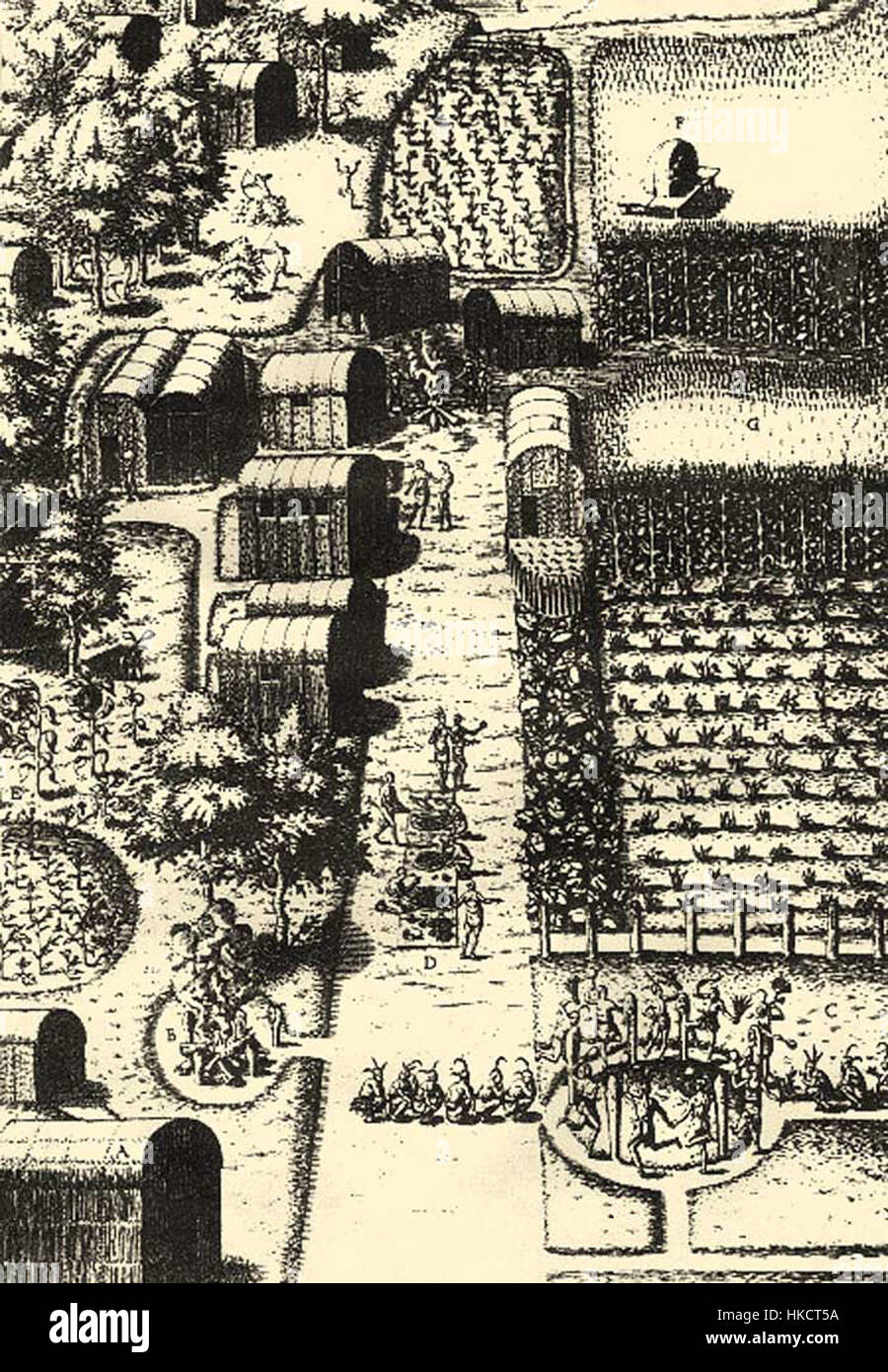 The painting titled 'Algonkinplantation' is a historical work depicting ...