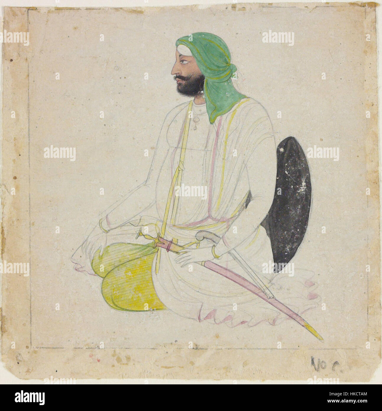 This painting of a Sikh sardar (warrior) captures the strong presence ...