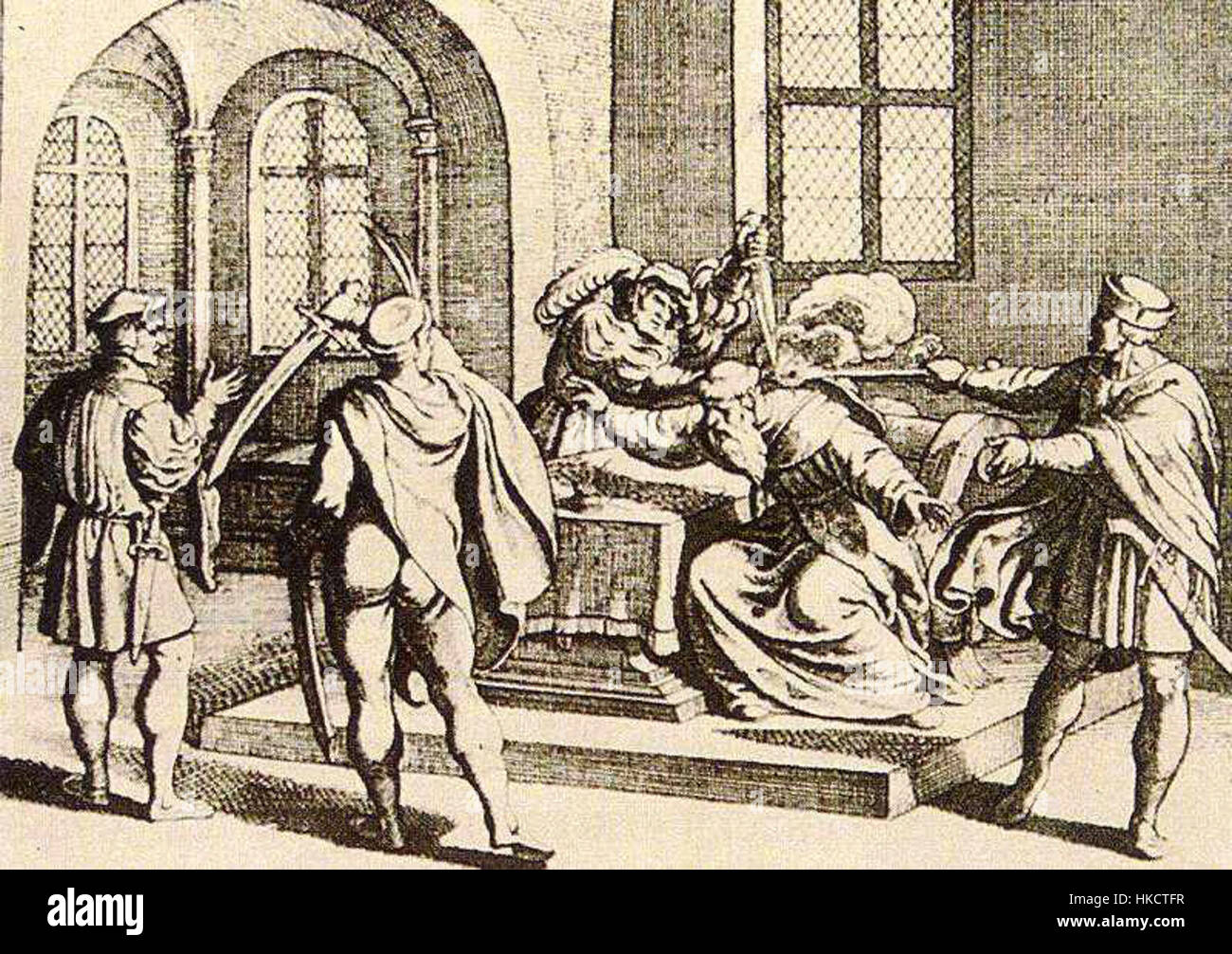 Assassination of George Martinuzzi 1551 dec 17 in Alvincz Castle Stock ...