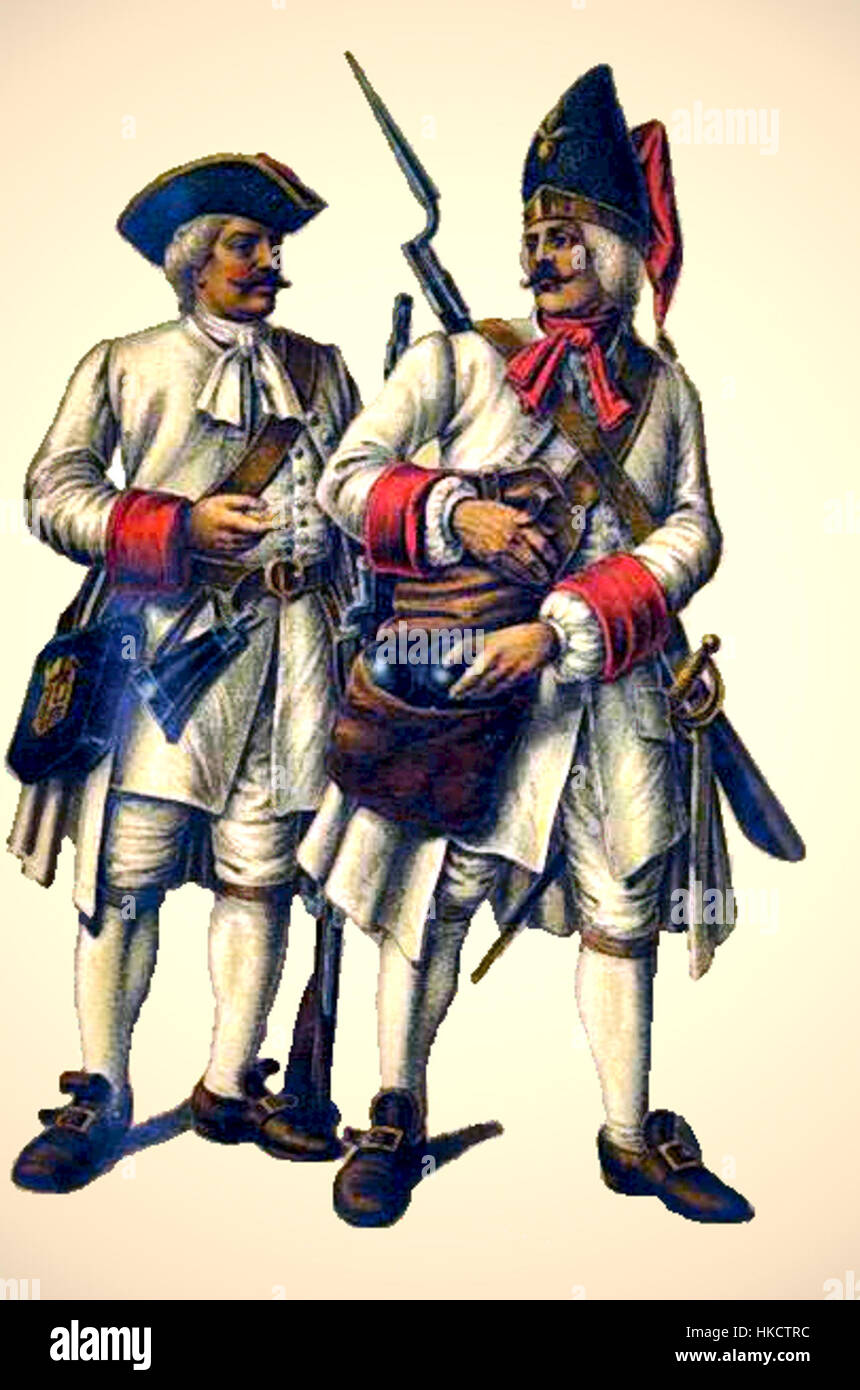 This artwork represents the Austrian infantry from 1704, capturing the ...