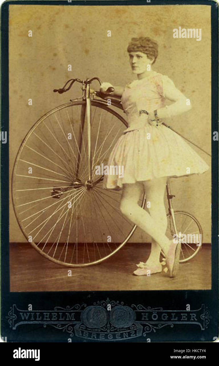 This artwork titled 'Ballerina mit Hochrad' shows a dancer riding a ...