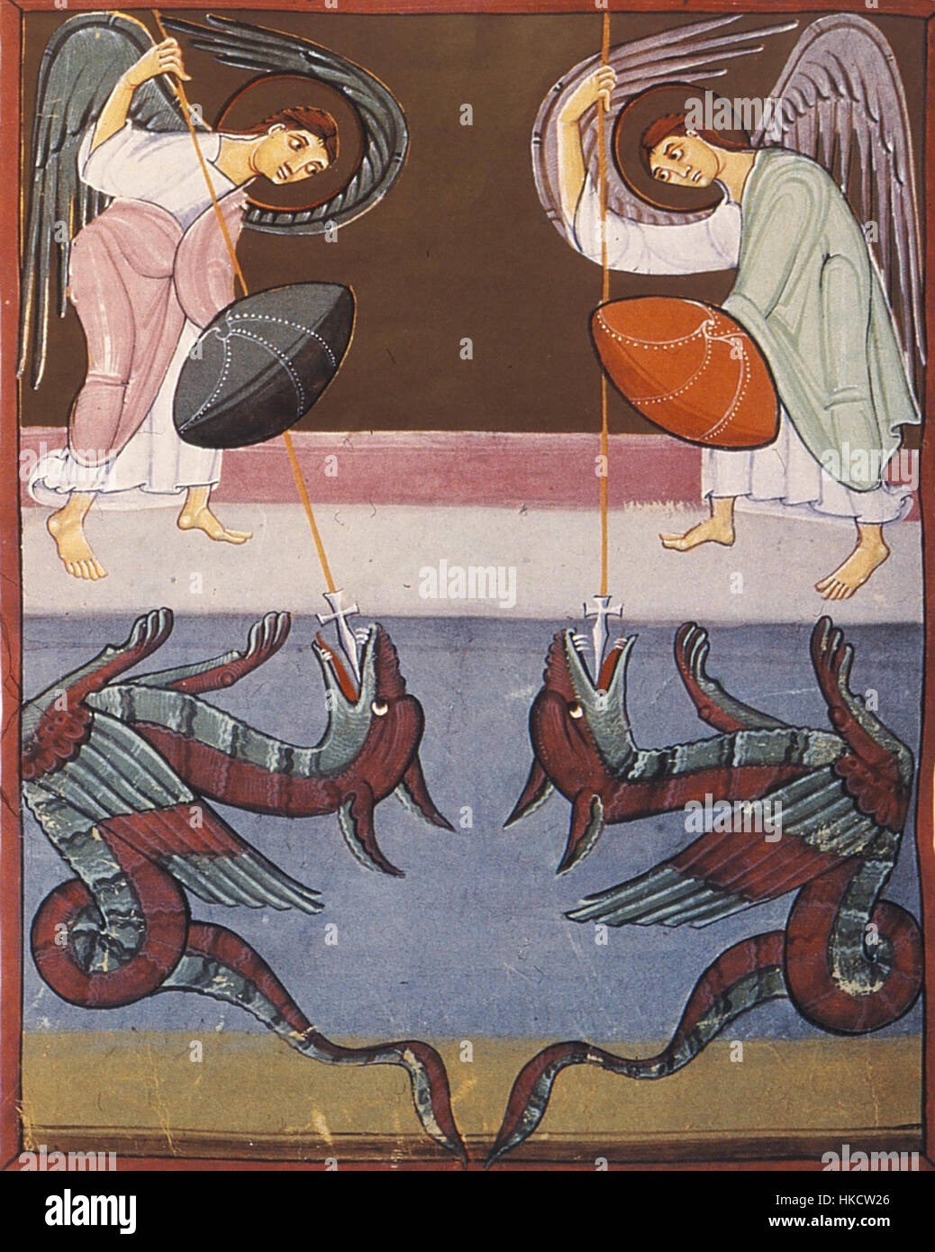 This medieval manuscript illustration from the *Bamberg Apocalypse ...