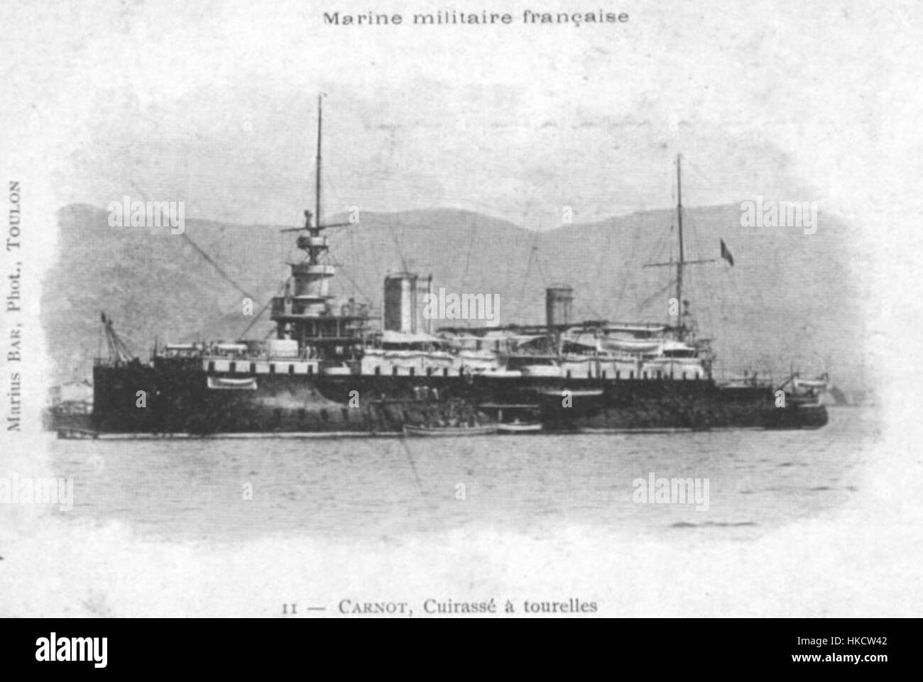 The painting of the Battleship Carnot, created by Marius Bar, depicts ...