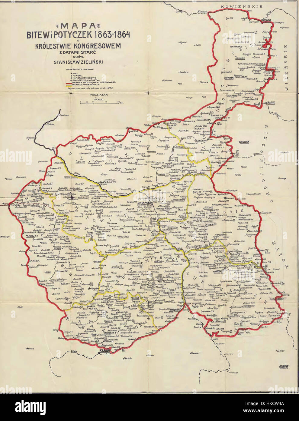 This artwork depicts the battles of the January Uprising (1863-1864) in ...