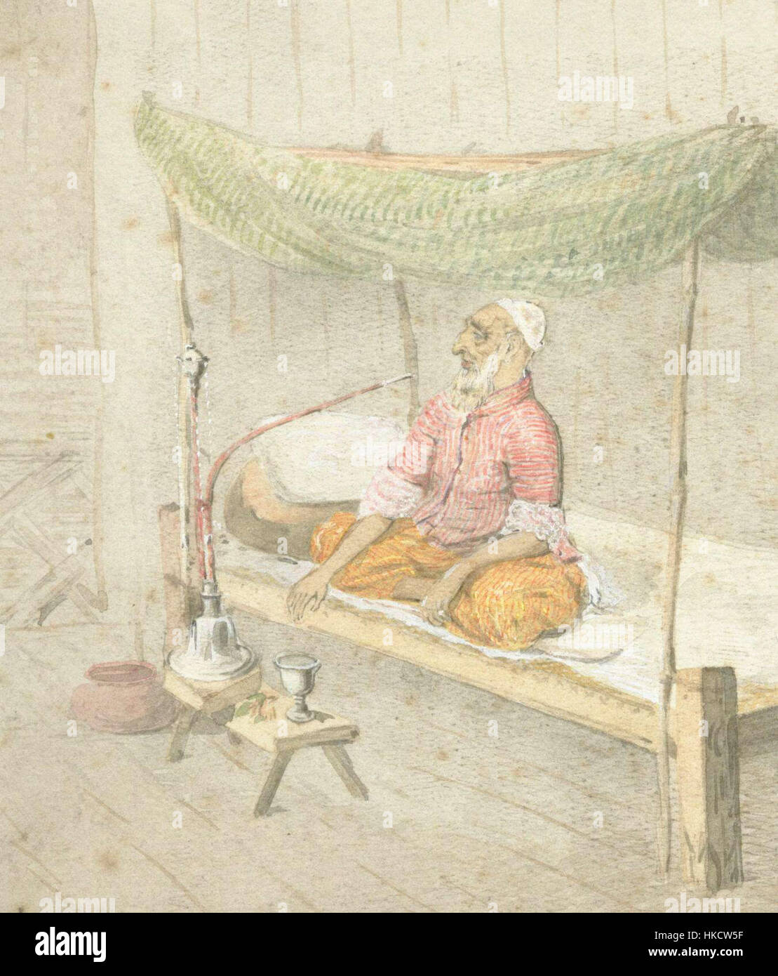 This painting depicts Bahadur Shah, the last Mughal emperor, in exile ...