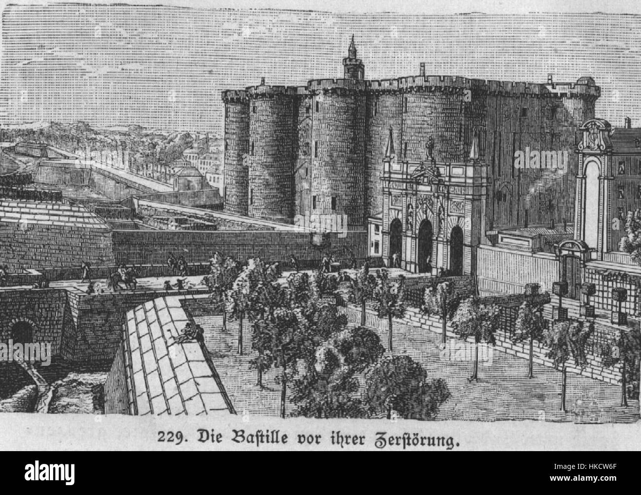 This artwork depicting the Bastille showcases the historic significance ...