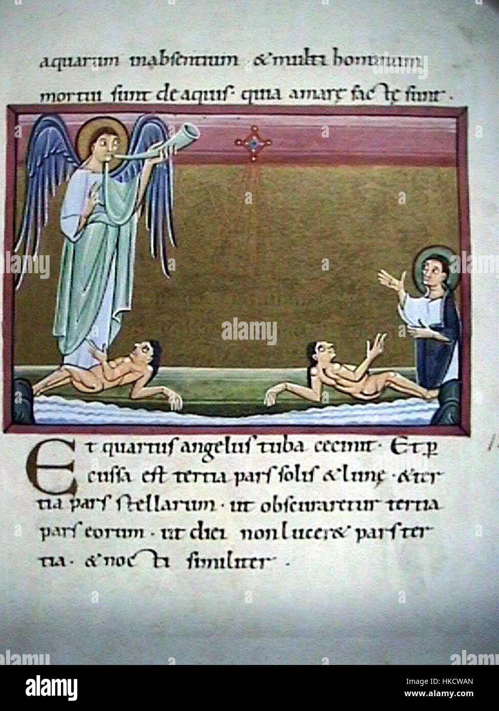 This image from the Bamberg Apocalypse manuscript illustrates the Third ...