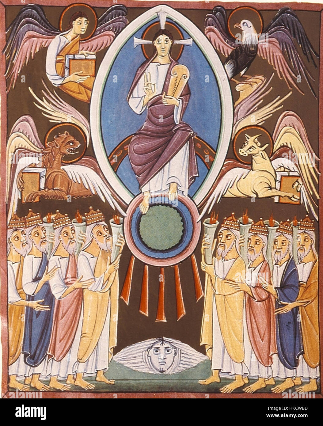 This illuminated manuscript page from the Bamberg Apocalypse Folio ...