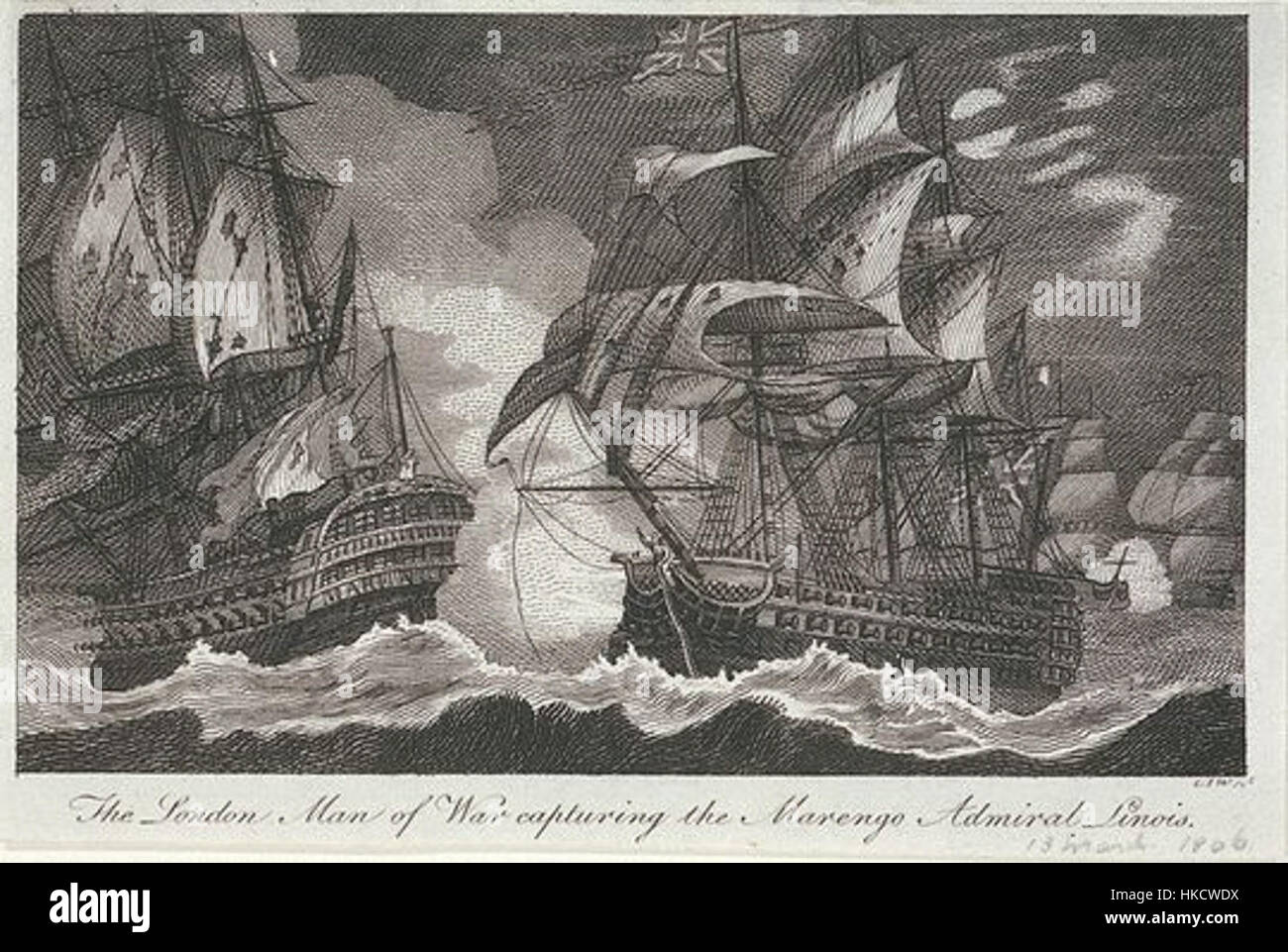 The painting depicts the Battle of 13 March 1806, a significant event ...