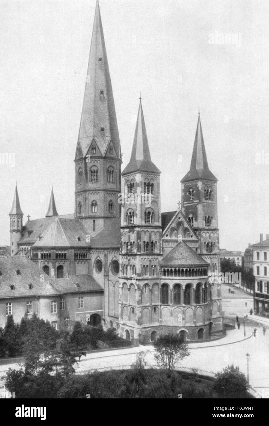 This painting from 1925 depicts the Muenster in Bonn, Germany ...