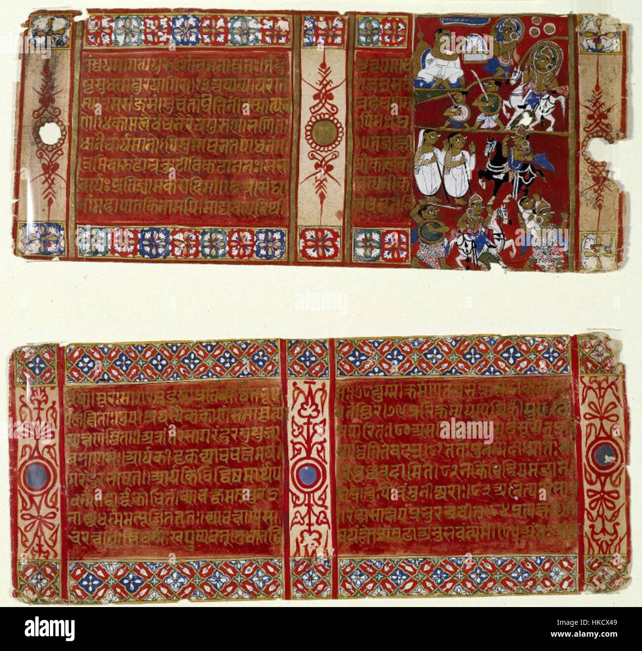 This artwork is part of a Jain manuscript, depicting the legendary ...