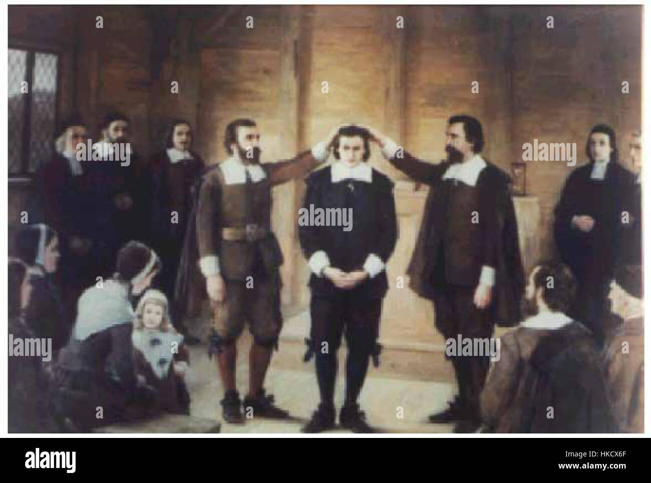 This painting titled 'Ordination of Carter' captures the formal ...