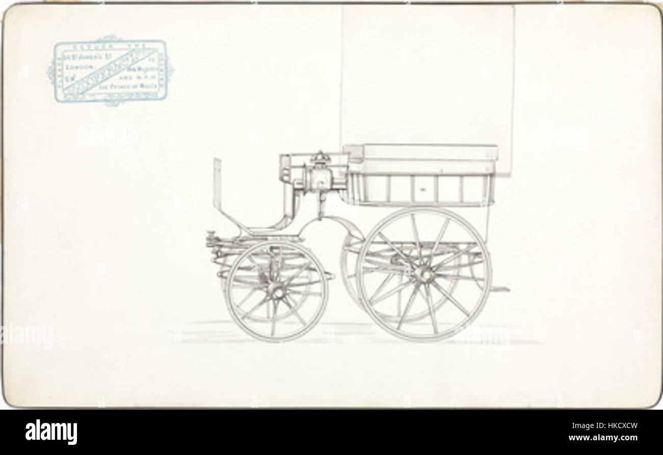 This artwork depicts a carriage from the mid-19th century, specifically ...