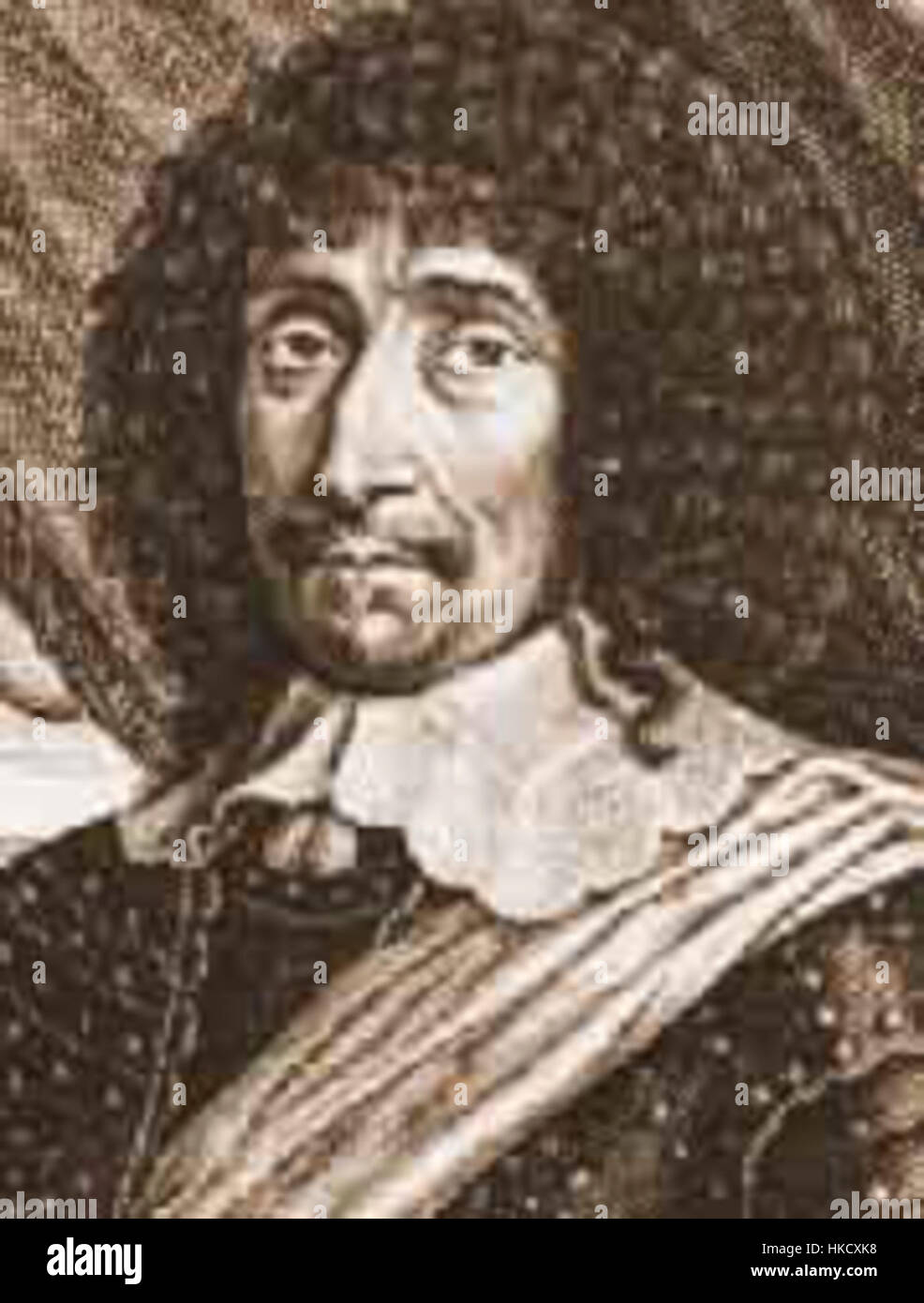This historical painting depicts the portrait of Caesar Duc de Choiseul ...