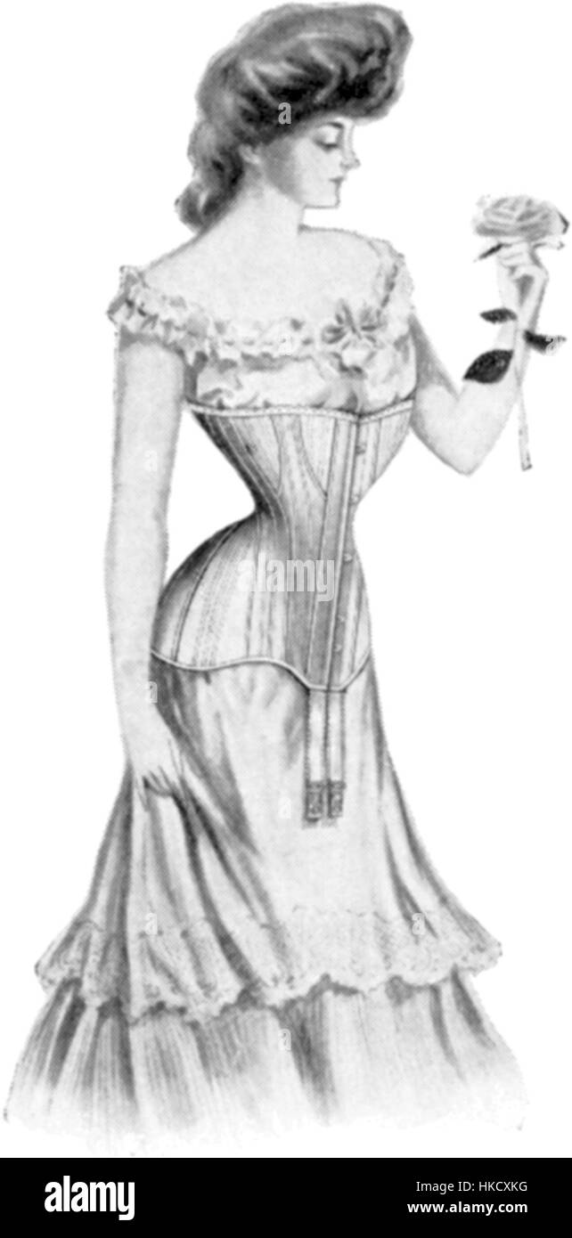 This image showcases a historical illustration of corset styles from ...