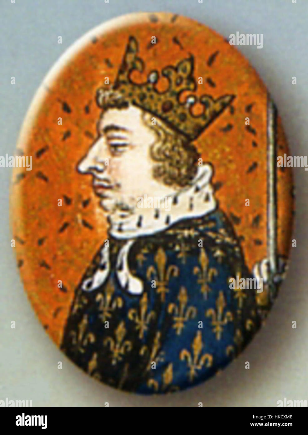 This portrait of Charles V of France captures the monarch in his regal ...