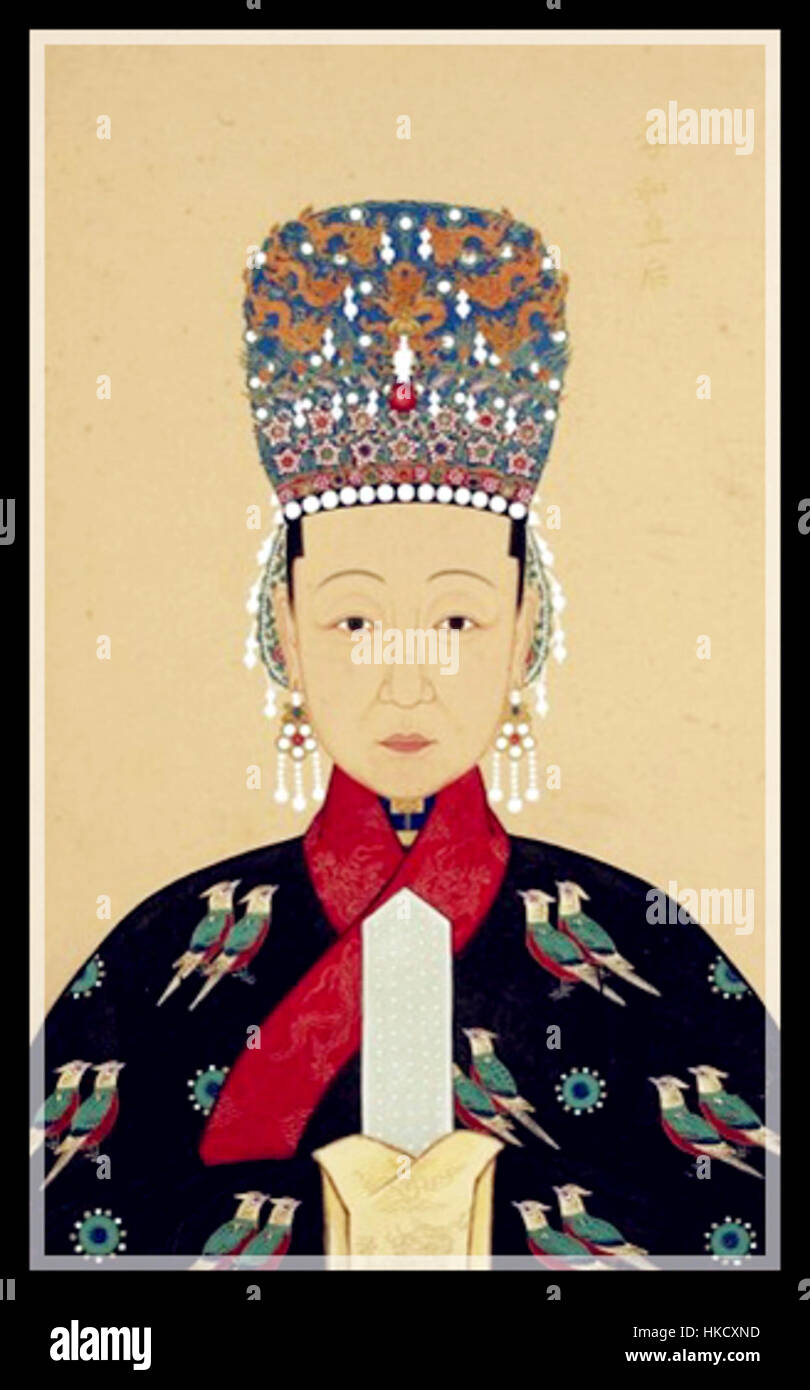 Empress XiaoHe of China during the Ming Dynasty is depicted in this ...