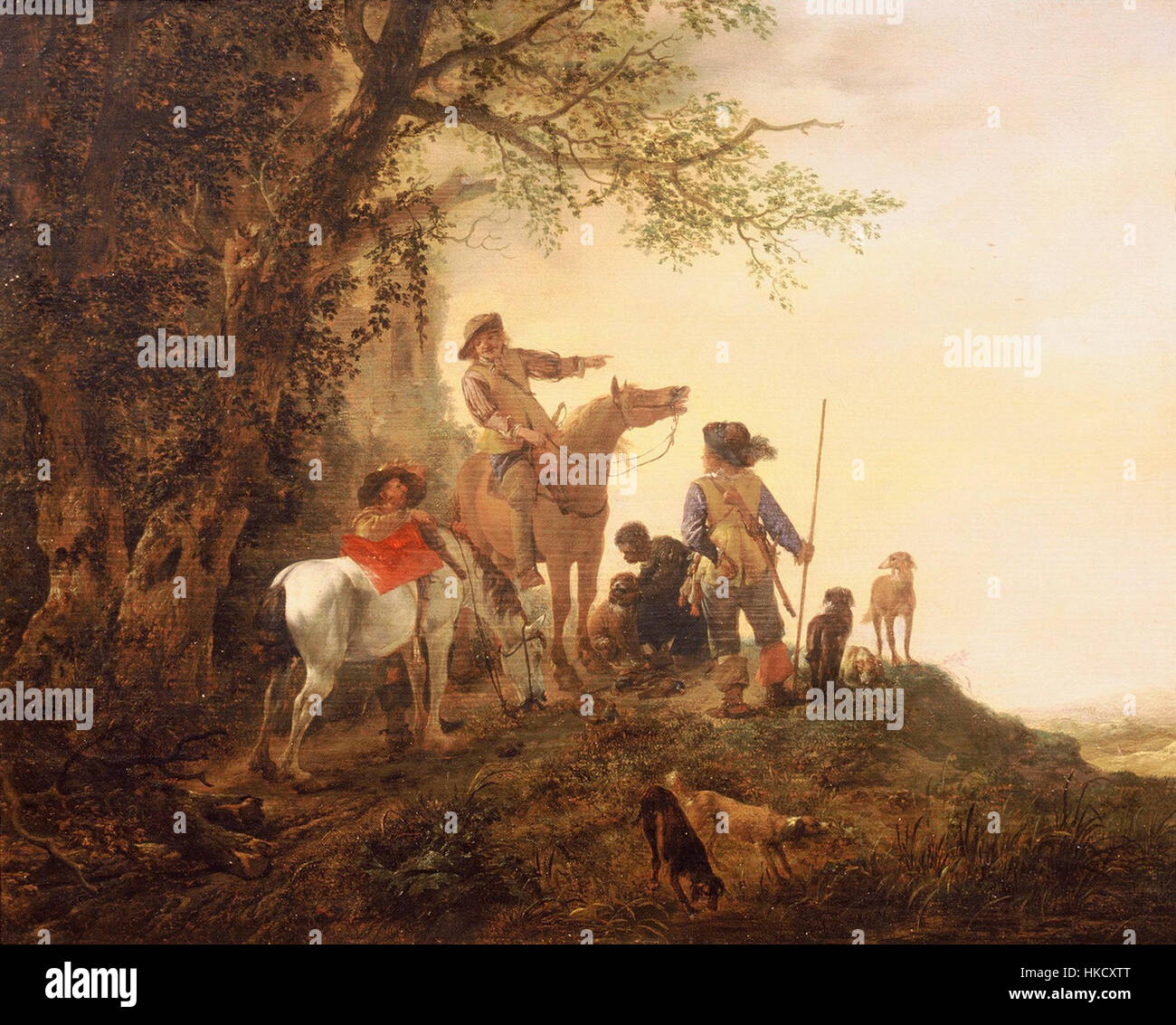 *Hunters at Rest* by Philips Wouwerman, housed in the Mauritshuis ...