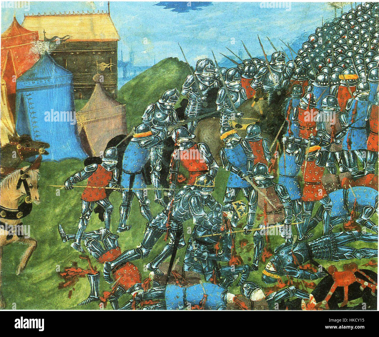This historical painting depicts the moment King Clovis I of the Franks ...