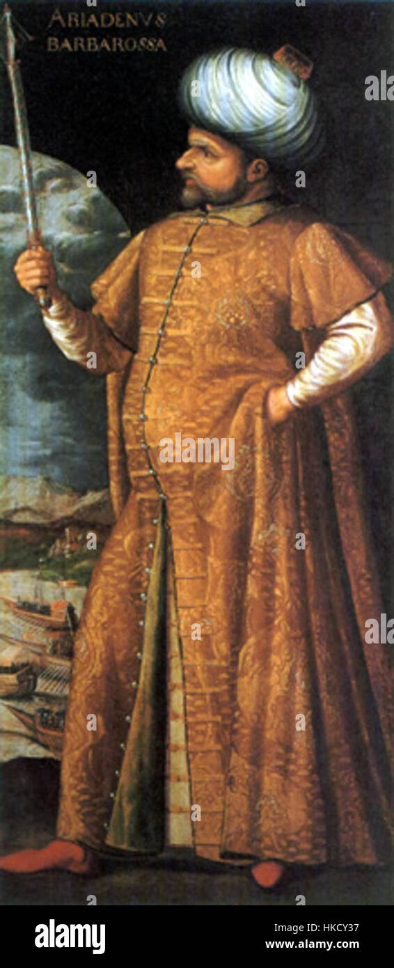A portrait of Chaireddin Barbarossa, the famous Ottoman admiral. The ...