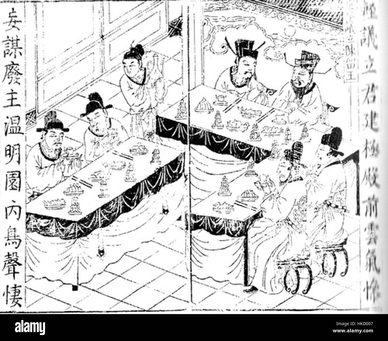 A painting depicting the historical event when Dong Zhuo, a warlord in ...