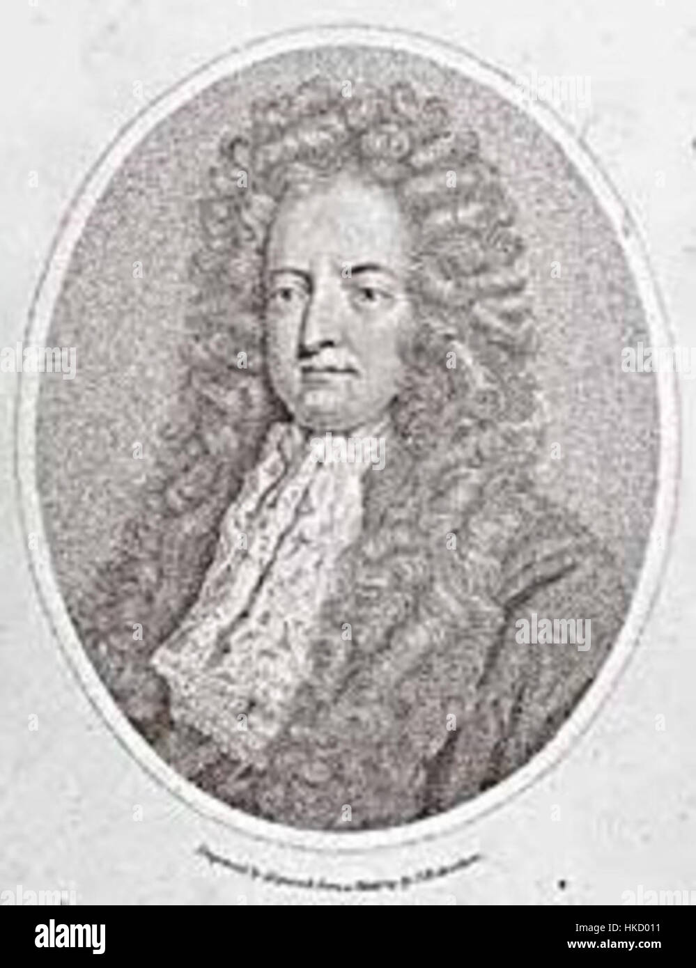 Daniel Defoe, famous for his novel 'Robinson Crusoe,' is depicted in a ...