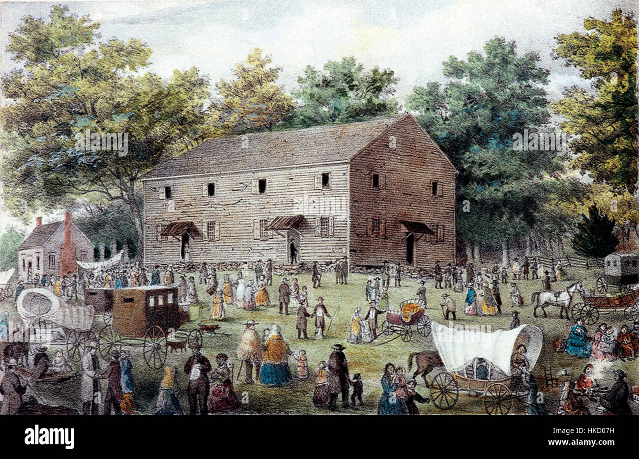 This historical painting of the Friends Meeting House at New Garden ...