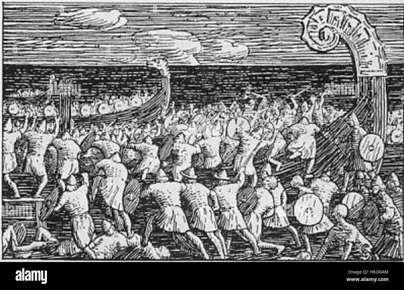 This artwork depicts the moment when Eirik’s men board the long serpent ...