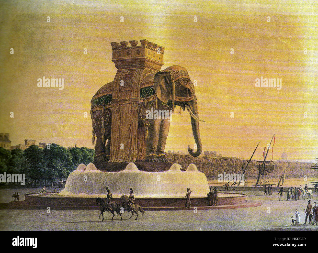 A historical artwork titled 'Elephant of the Bastille', possibly ...