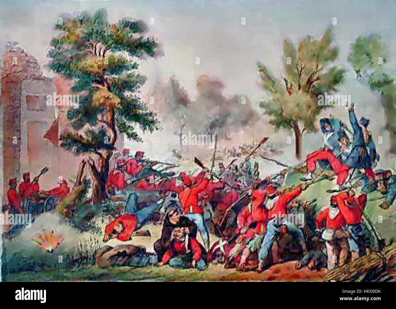 The lithograph 'Battaglia del Volturno' illustrates the Battle of ...