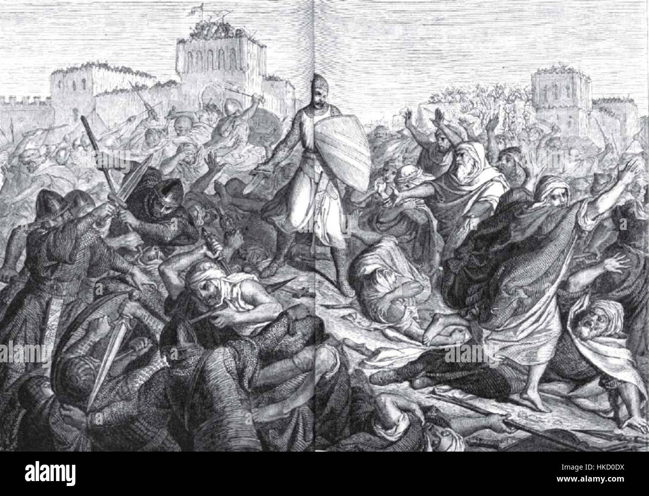 This painting depicts the legendary Spanish hero El Cid at the Battle ...