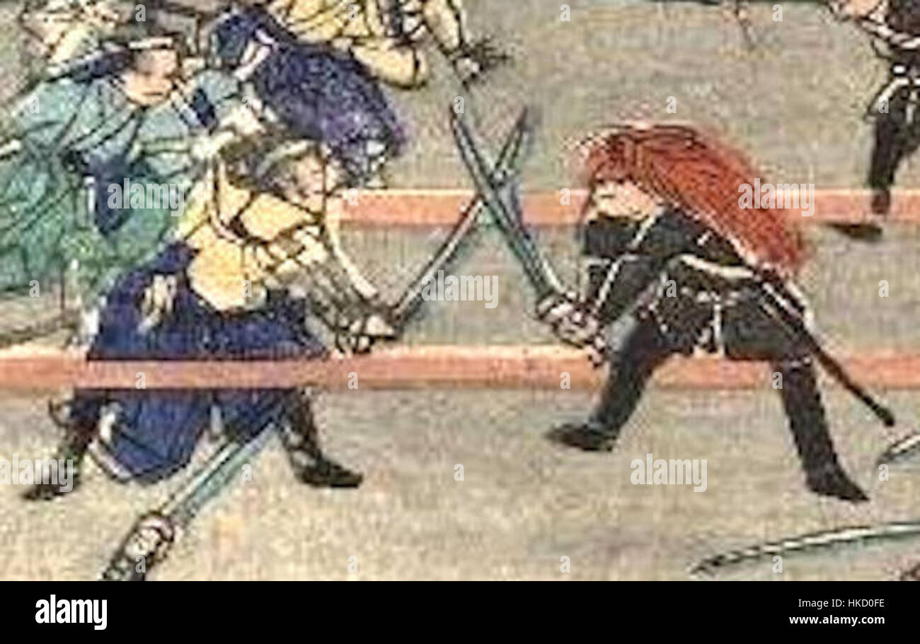 The *Duel between a Shogitai and Shaguma* during the *Battle of Ueno ...