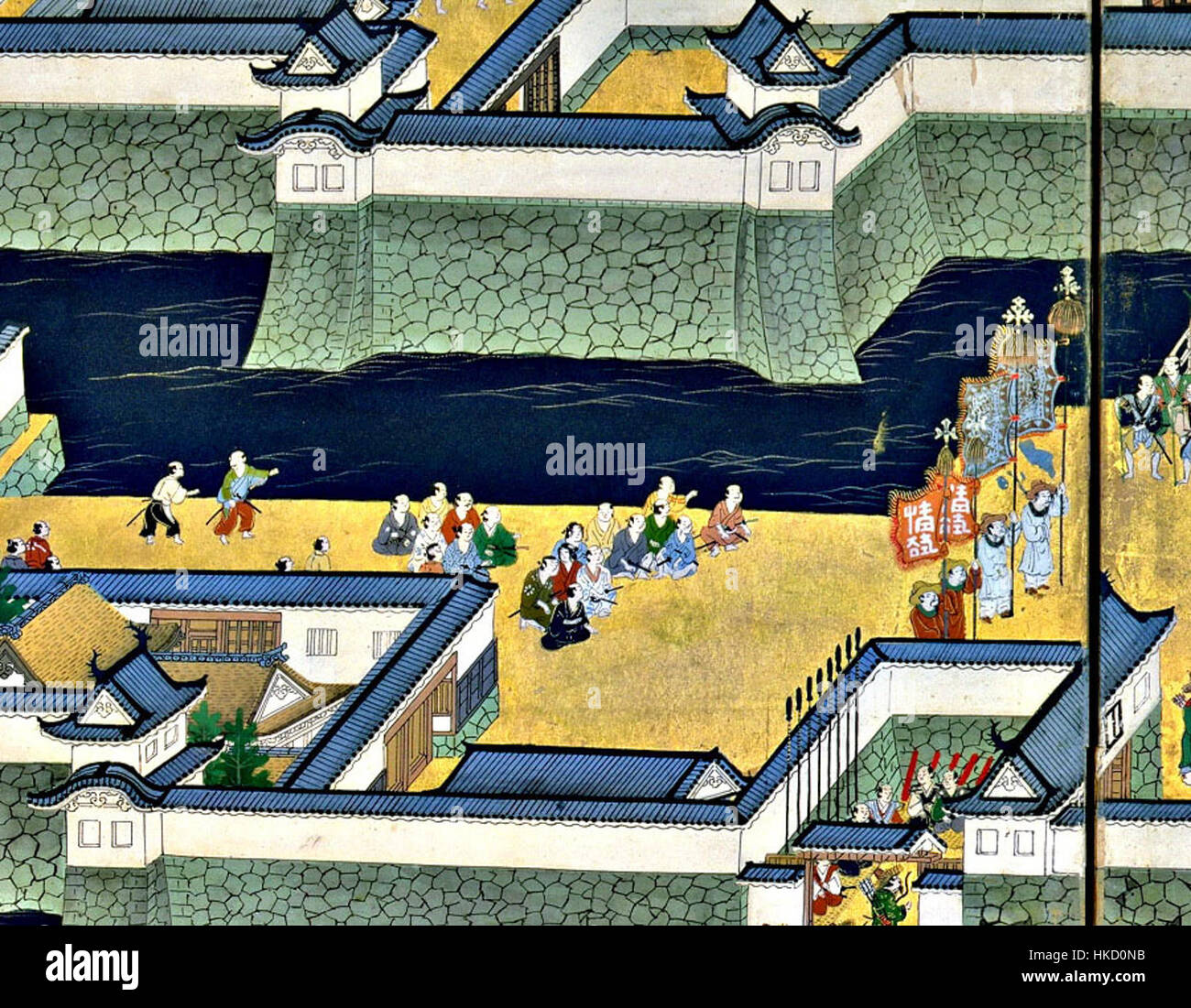 The painting 'Edo l233' is a depiction of Edo period Japan, showcasing ...