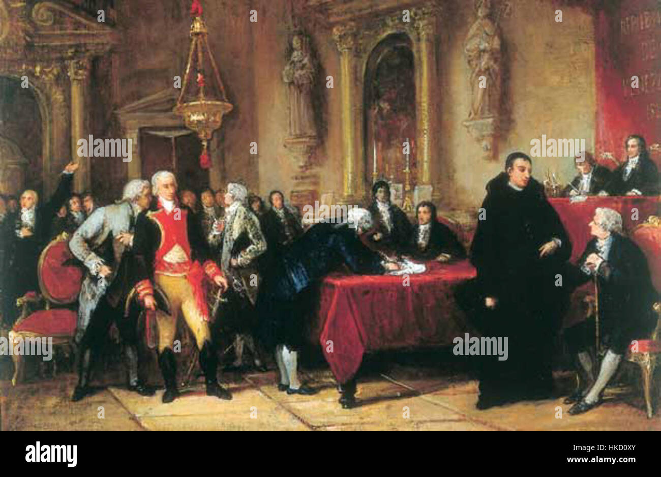 This historic document features the signature of key figures involved ...