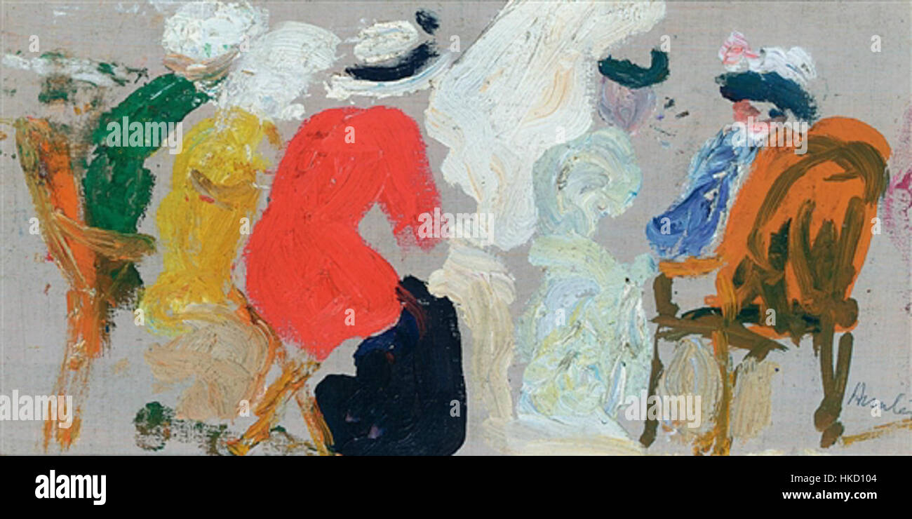 'Figures in Conversation' is an artwork that captures two individuals ...