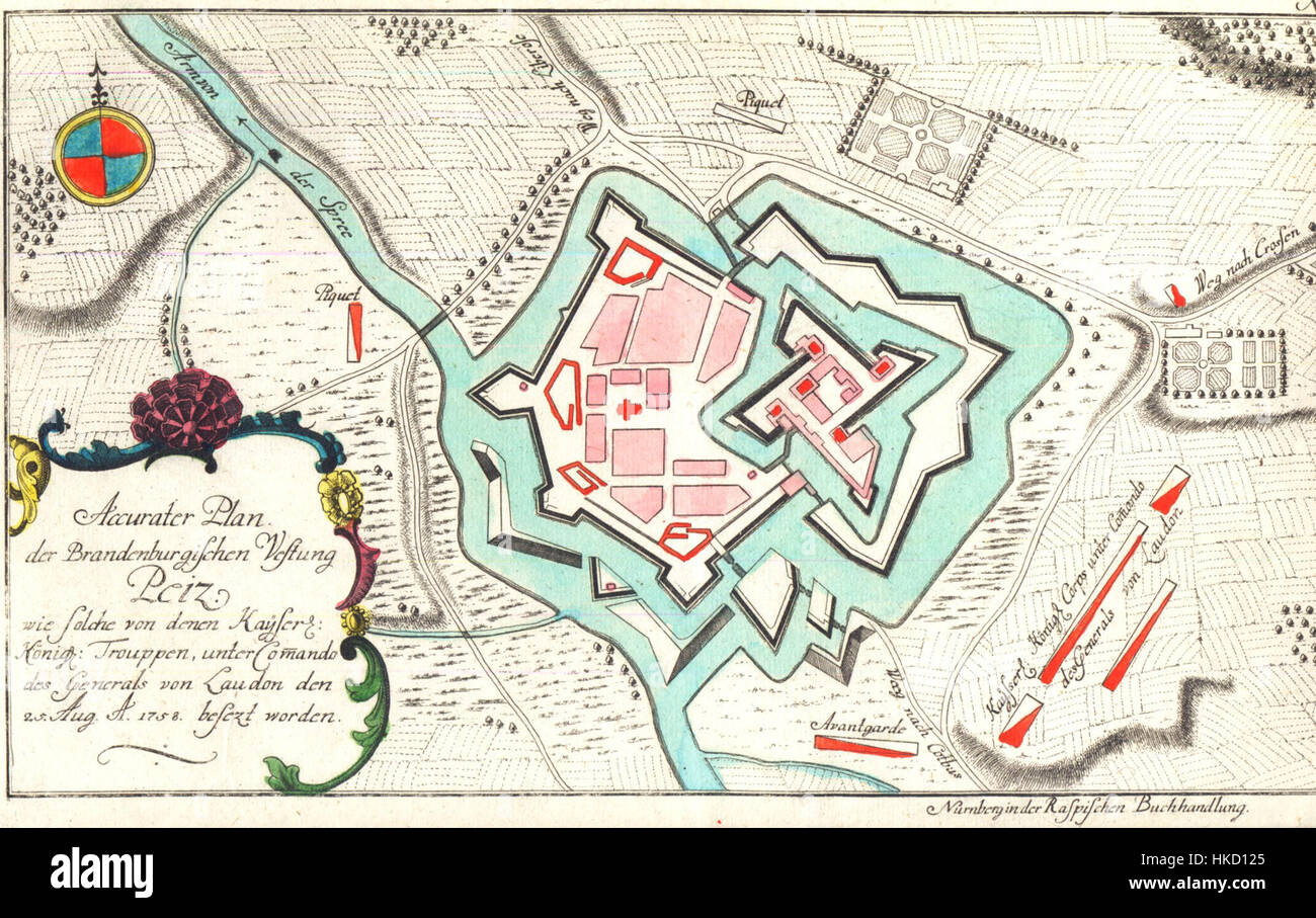 The painting titled 'Festung Peitz' depicts the Peitz Fortress, an ...