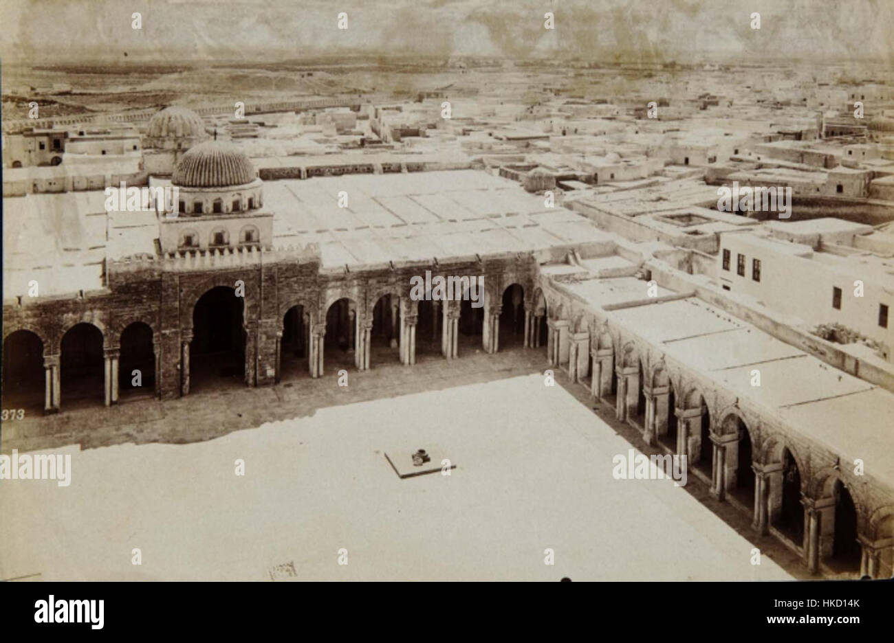 This image showcases the Great Mosque of Sidi Oqba in Kairouan, Tunisia ...