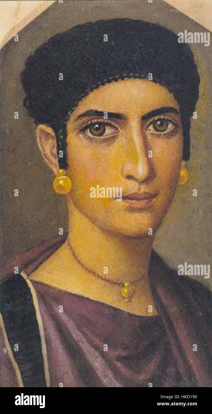 This artwork is a representation of an ancient Fayum portrait, part of ...