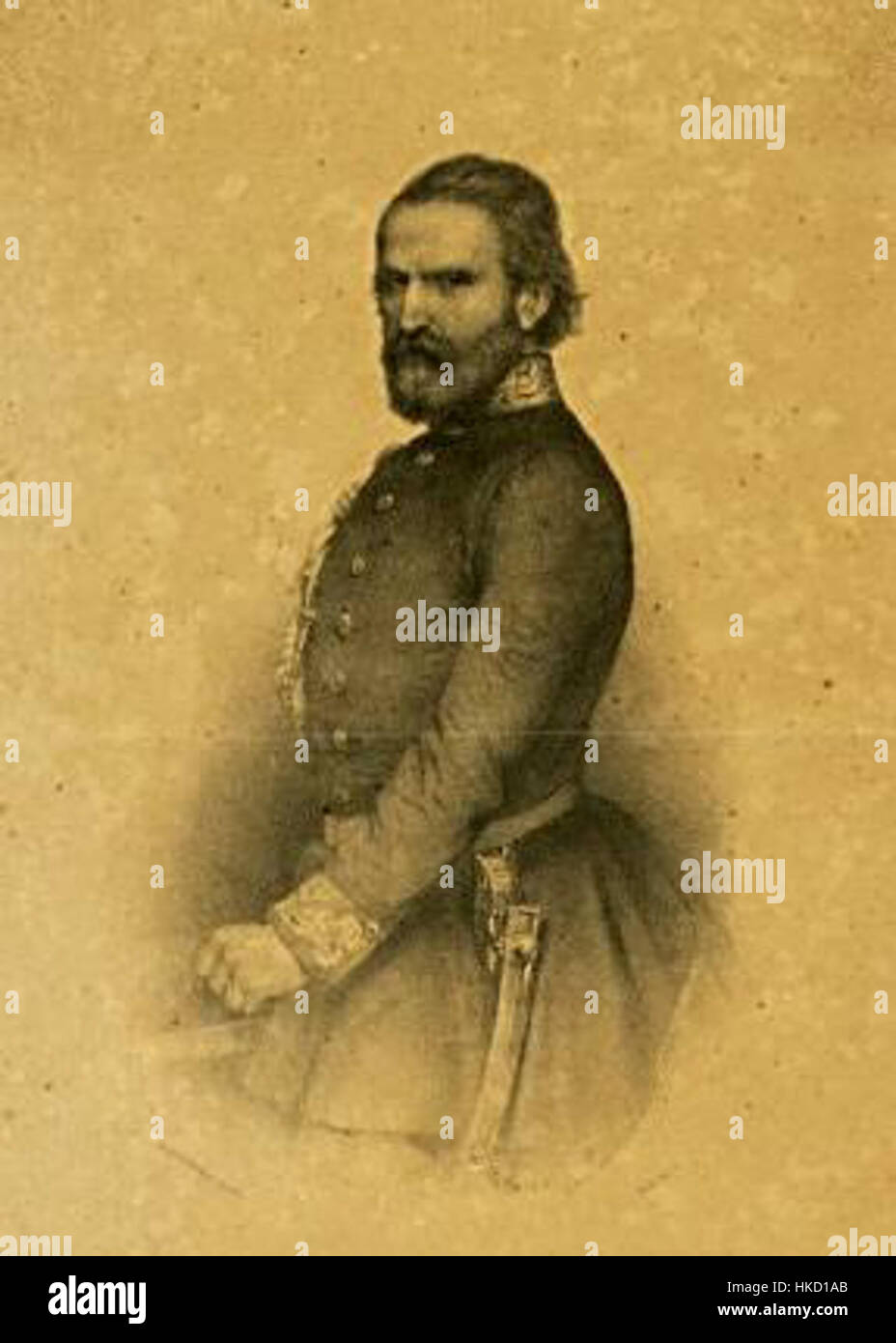 This lithograph of Giuseppe Garibaldi, created around the 1860s ...