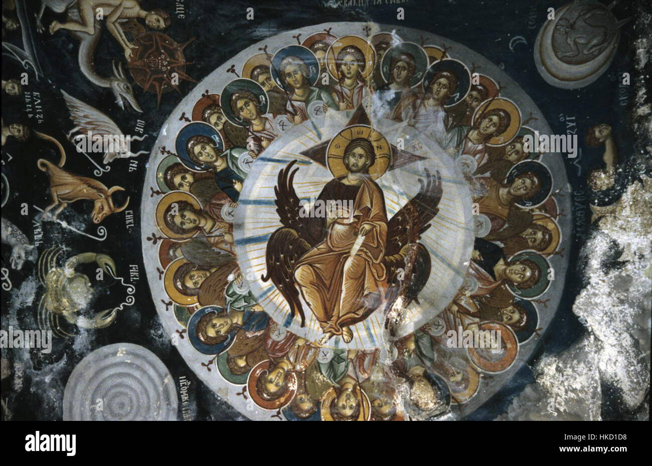 These frescos from the Michael the Archangel Church of Lesnovo depict ...