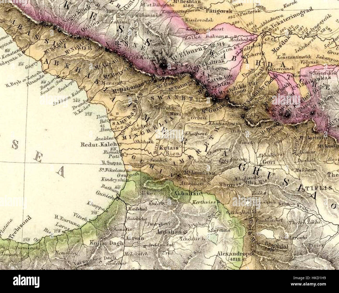 This map by Fullarton & Co. from 1872 depicts the Caucasus and Crimea ...